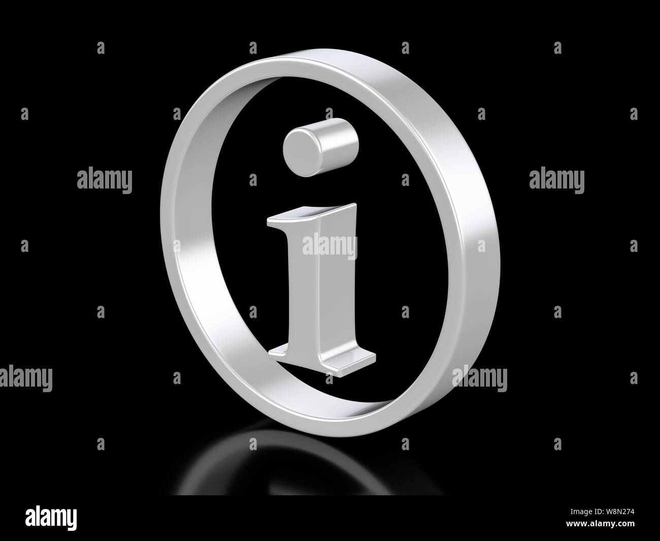 Metallic info symbol on a black background. 3d illustration Stock Photo ...