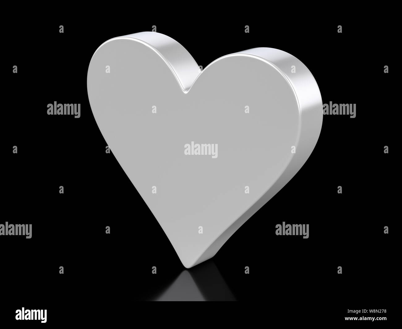 Metallic heart symbol on a black background. 3d illustration Stock ...