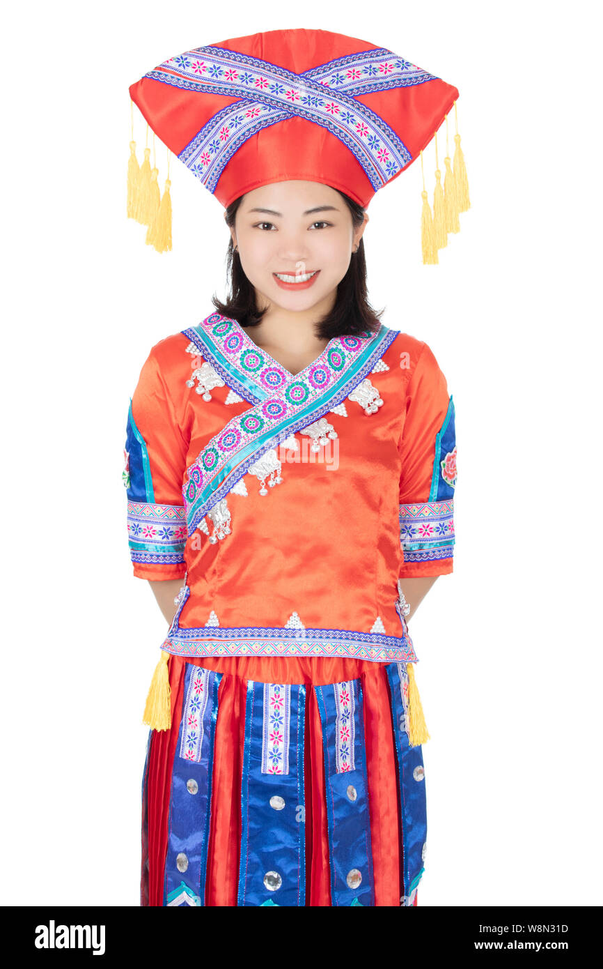 Beautiful Chinese woman dressed in traditional Chinese festival ...