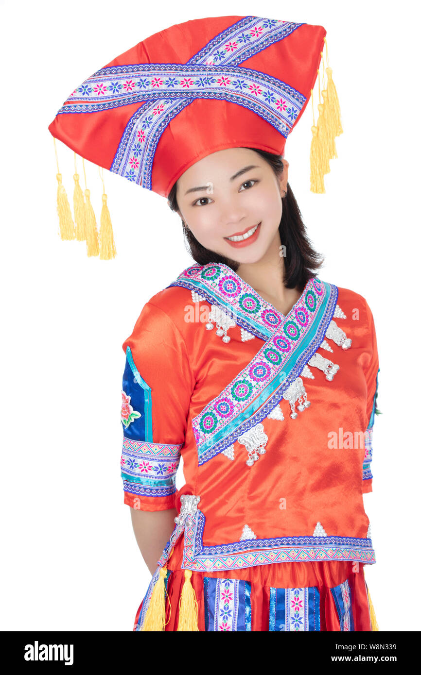 Beautiful Chinese woman dressed in traditional Chinese festival ...