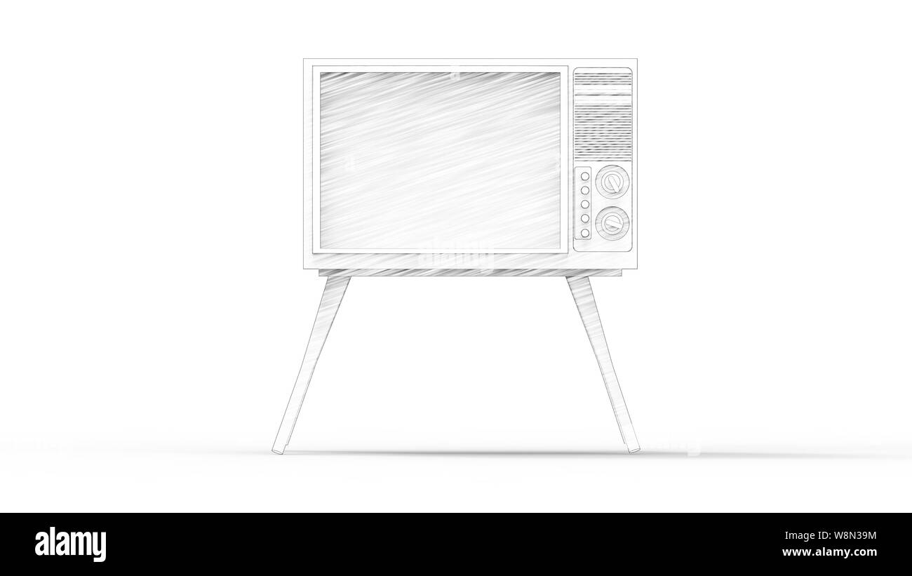 3d rendering of a vintage retro television tv isolated on white ...
