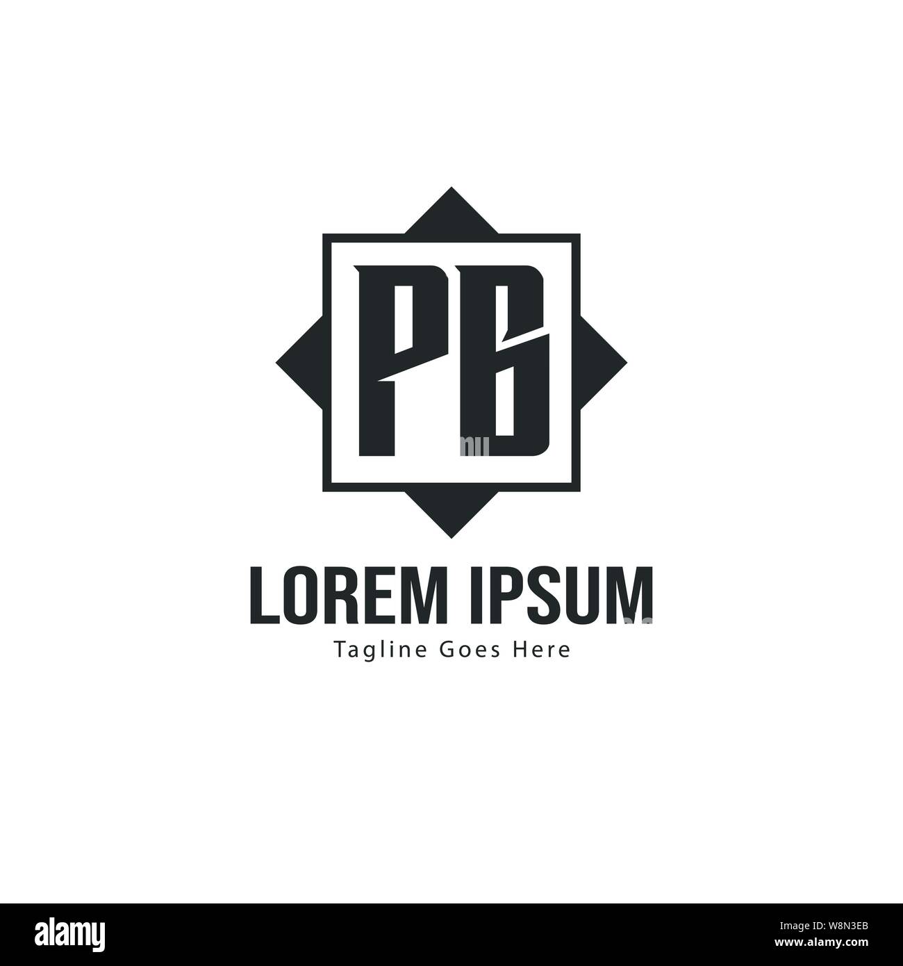 Initial PB logo template with modern frame. Minimalist PB letter logo ...