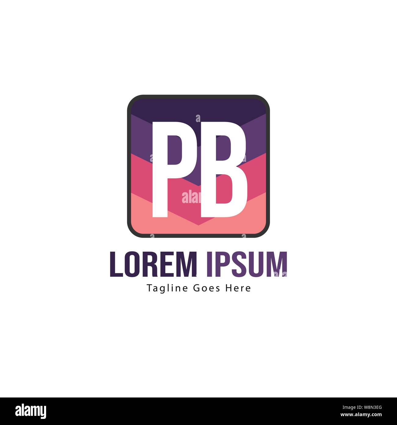 Initial PB logo template with modern frame. Minimalist PB letter logo ...