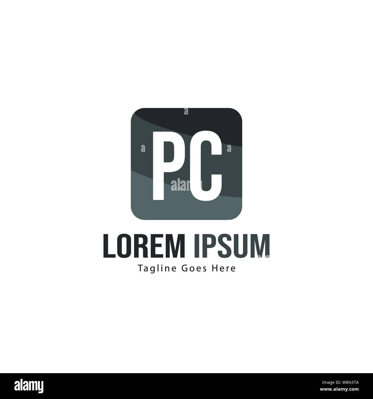 Initial PC logo template with modern frame. Minimalist PC letter logo ...