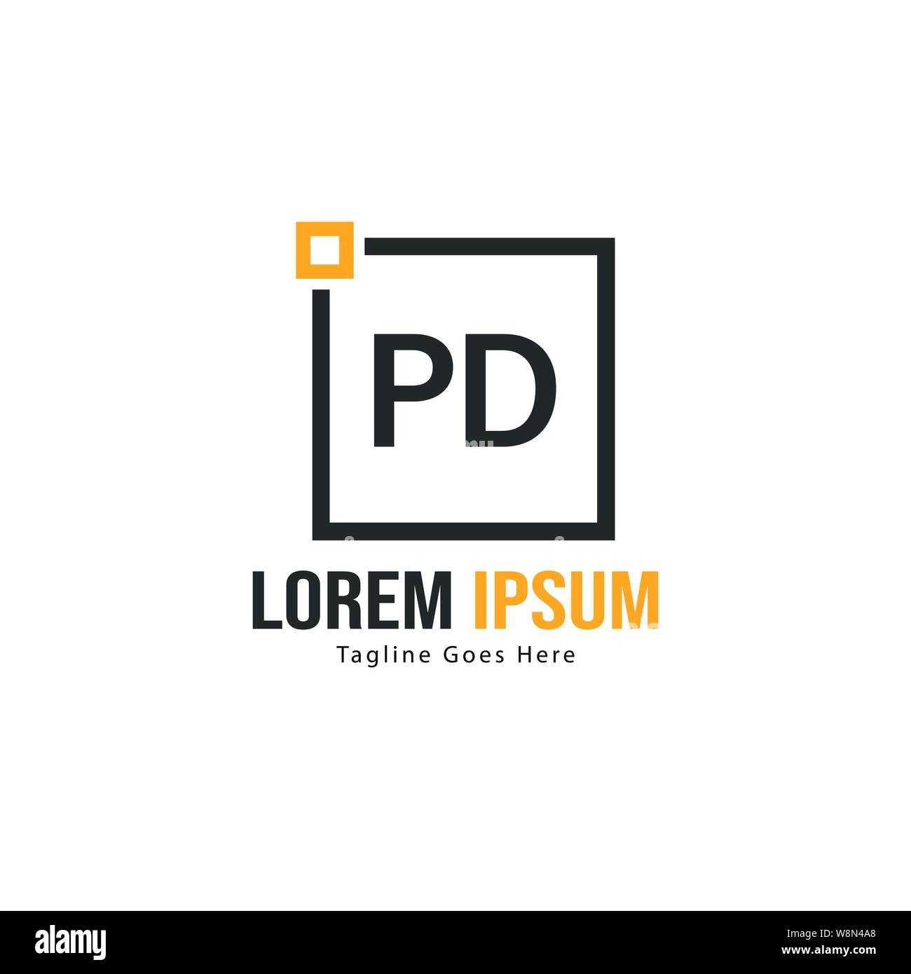 Initial PD logo template with modern frame. Minimalist PD letter logo ...