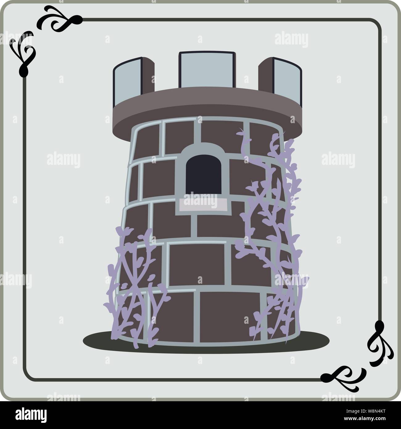 Medieval archers castle illustration Stock Vector Images - Alamy