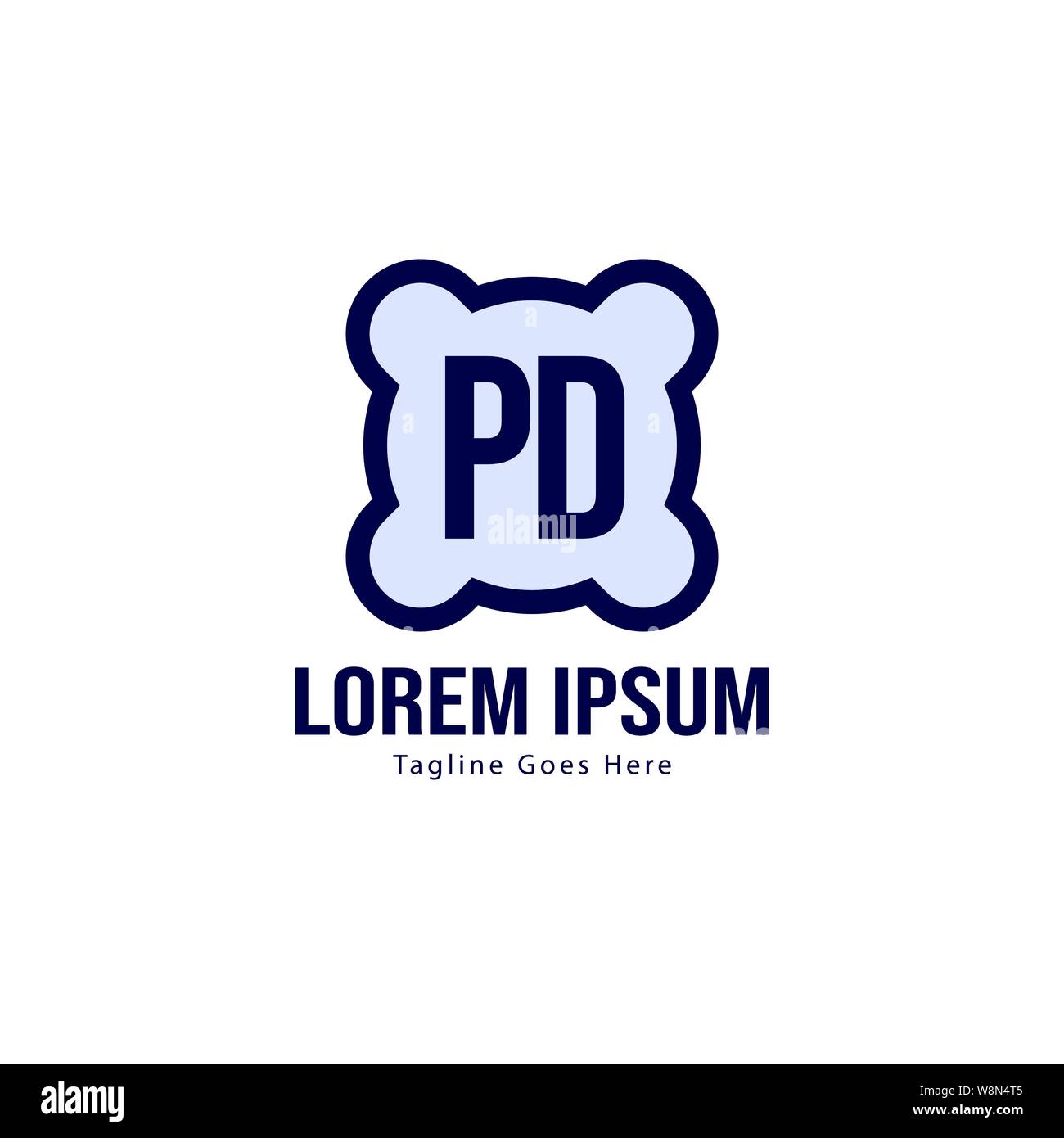 Initial PD logo template with modern frame. Minimalist PD letter logo ...