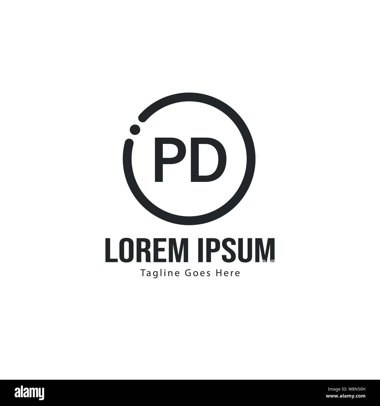 Initial PD logo template with modern frame. Minimalist PD letter logo ...