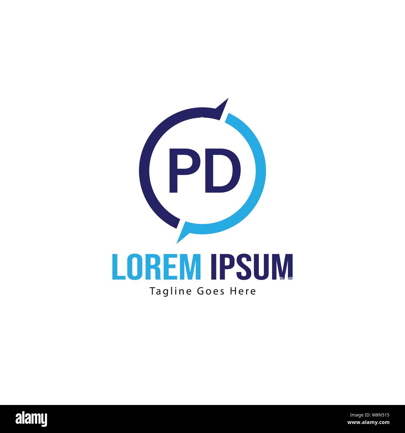 Initial PD logo template with modern frame. Minimalist PD letter logo ...