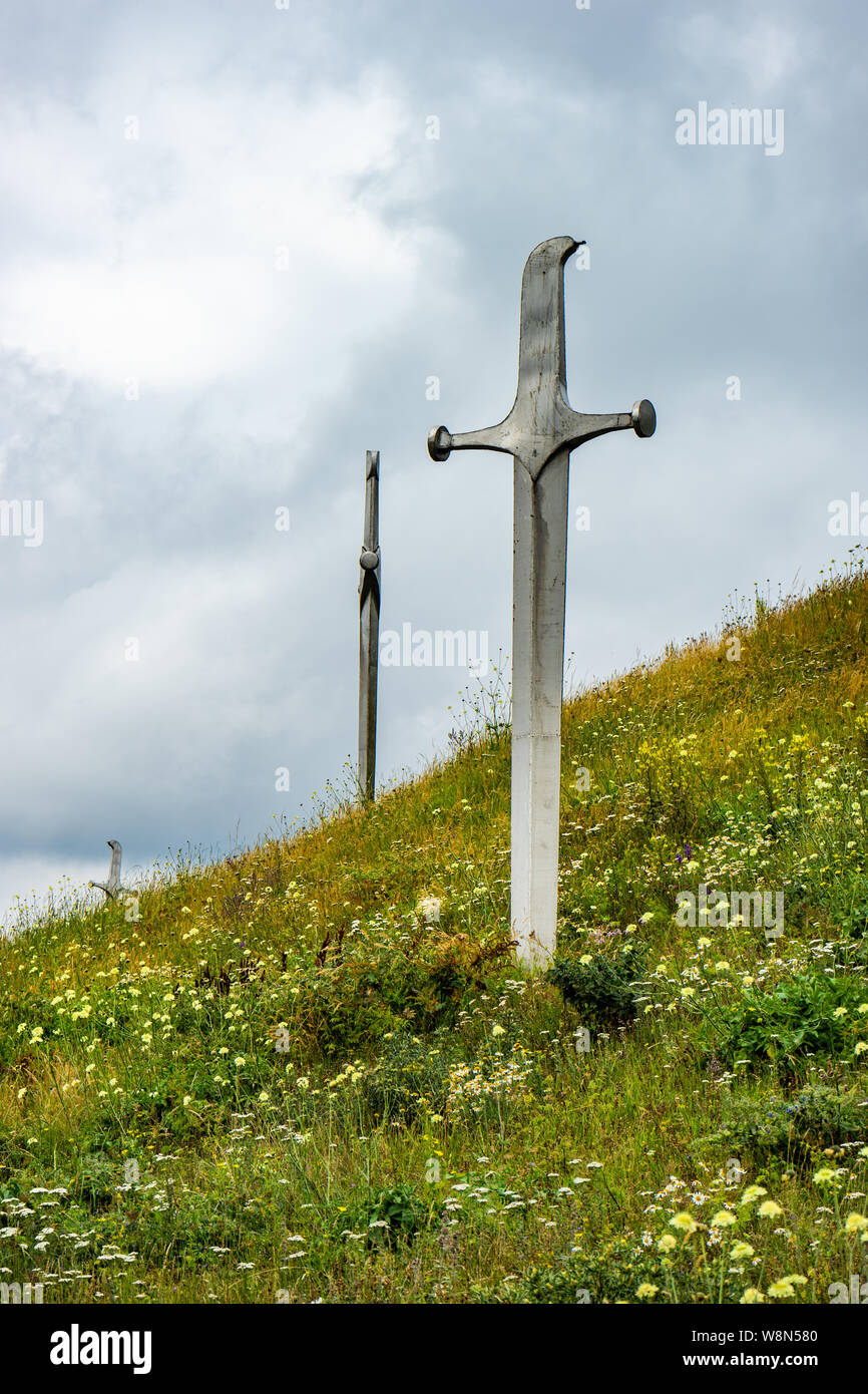20 JULY 2019, GEORGIA, TBILISI, Famous Didgori battle monument with ...