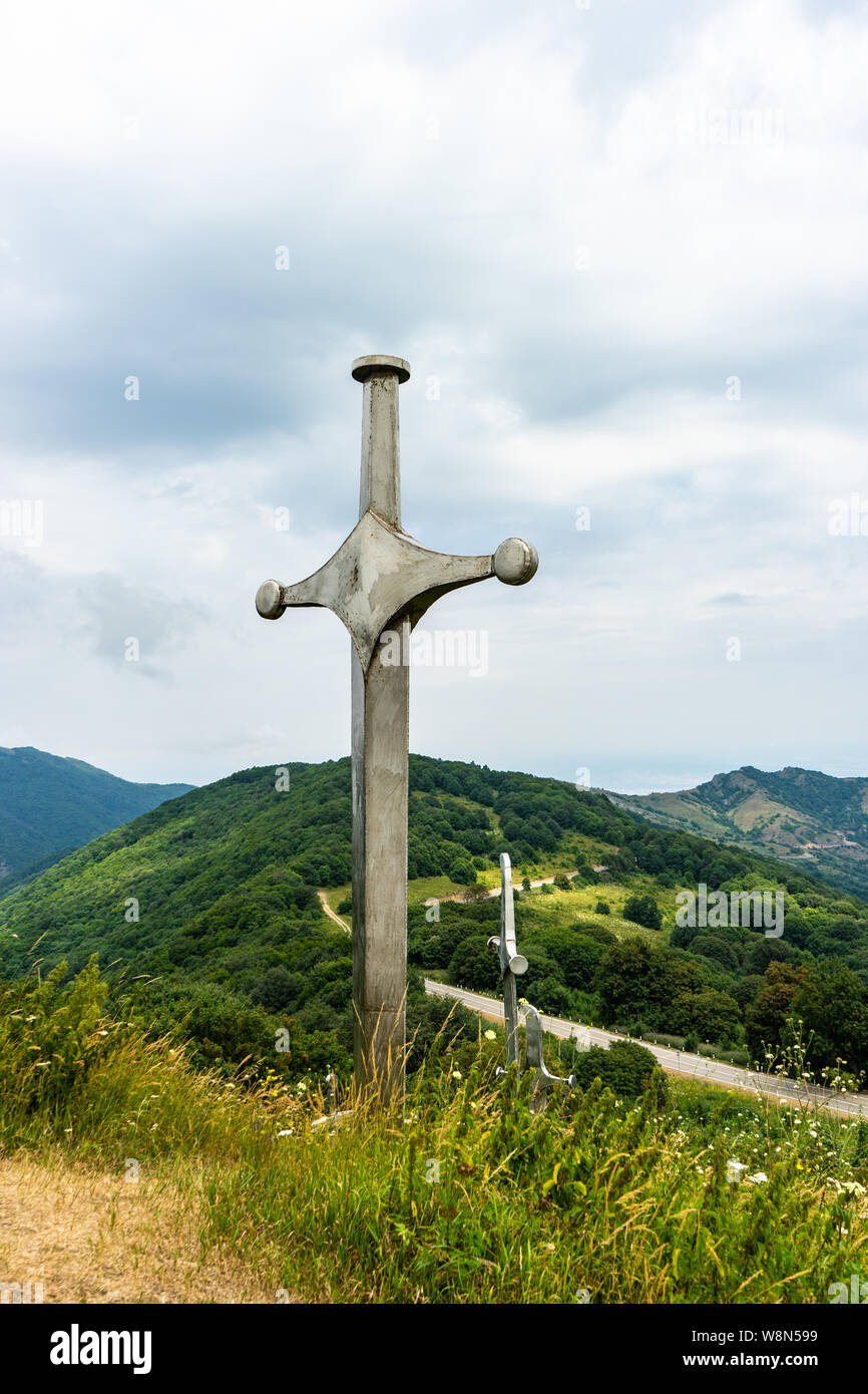 20 JULY 2019, GEORGIA, TBILISI, Famous Didgori battle monument with ...