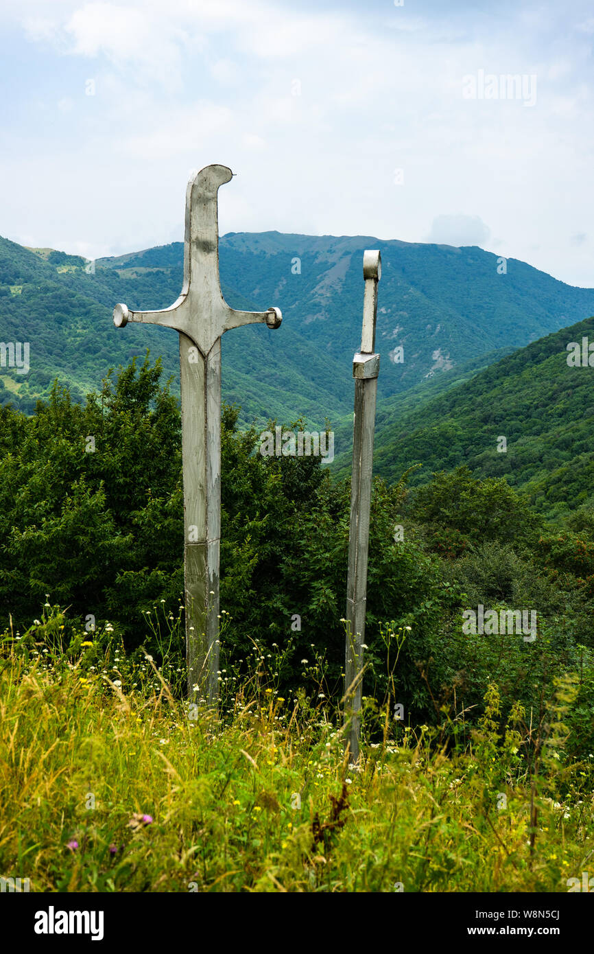 20 JULY 2019, GEORGIA, TBILISI, Famous Didgori battle monument with ...