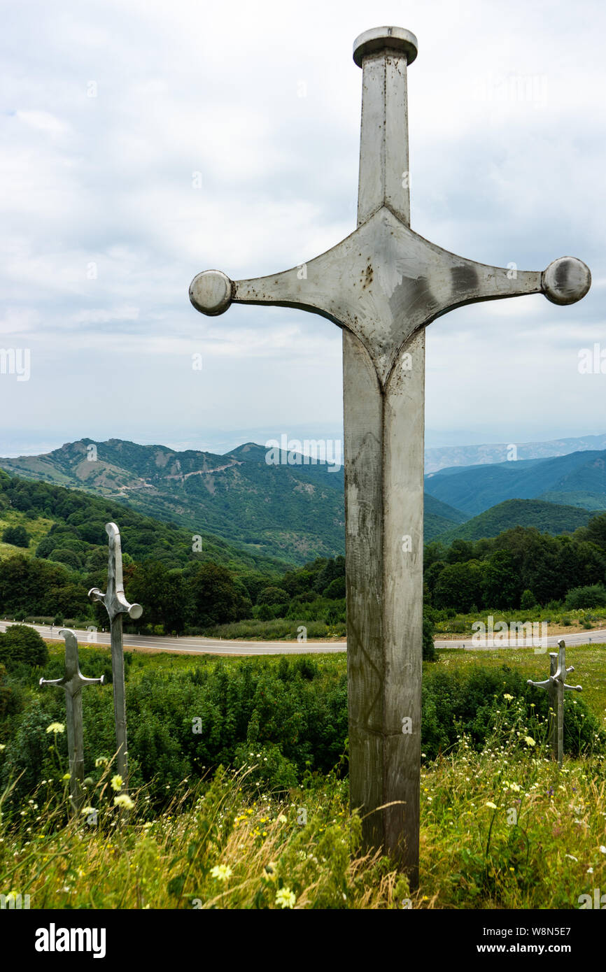 20 JULY 2019, GEORGIA, TBILISI, Famous Didgori battle monument with ...