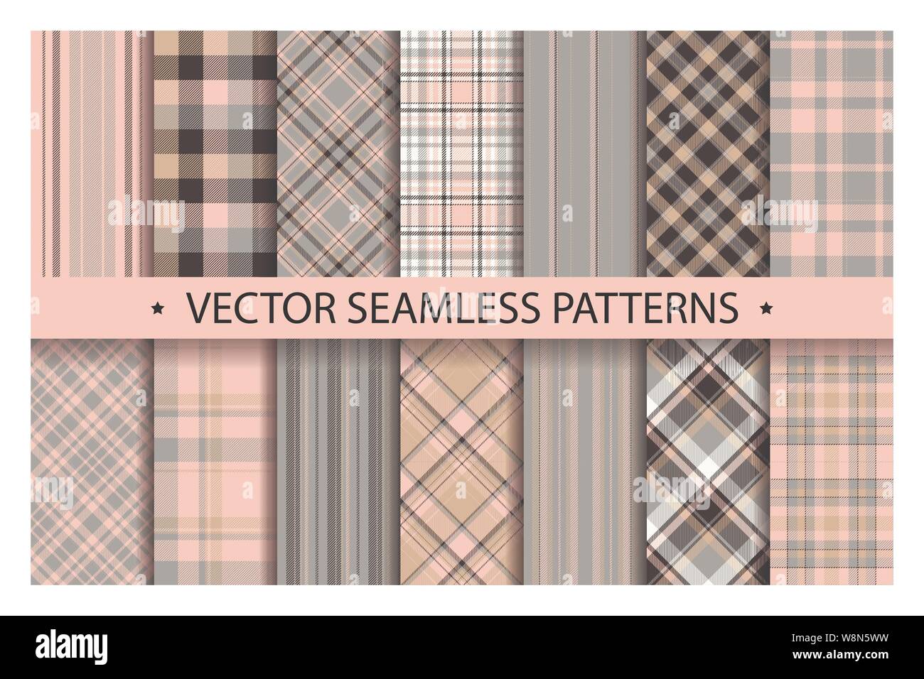 Set plaid pattern seamless. Tartan patterns fabric texture. Checkered ...