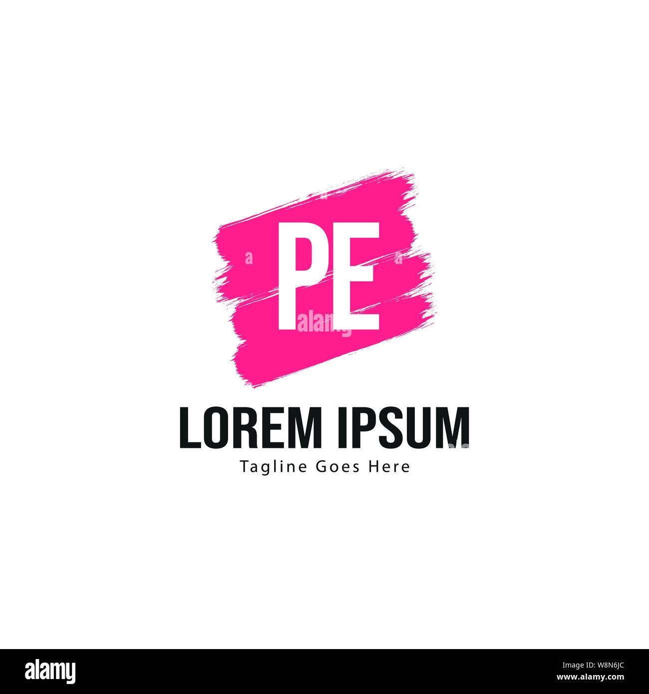 Initial PE logo template with modern frame. Minimalist PE letter logo ...