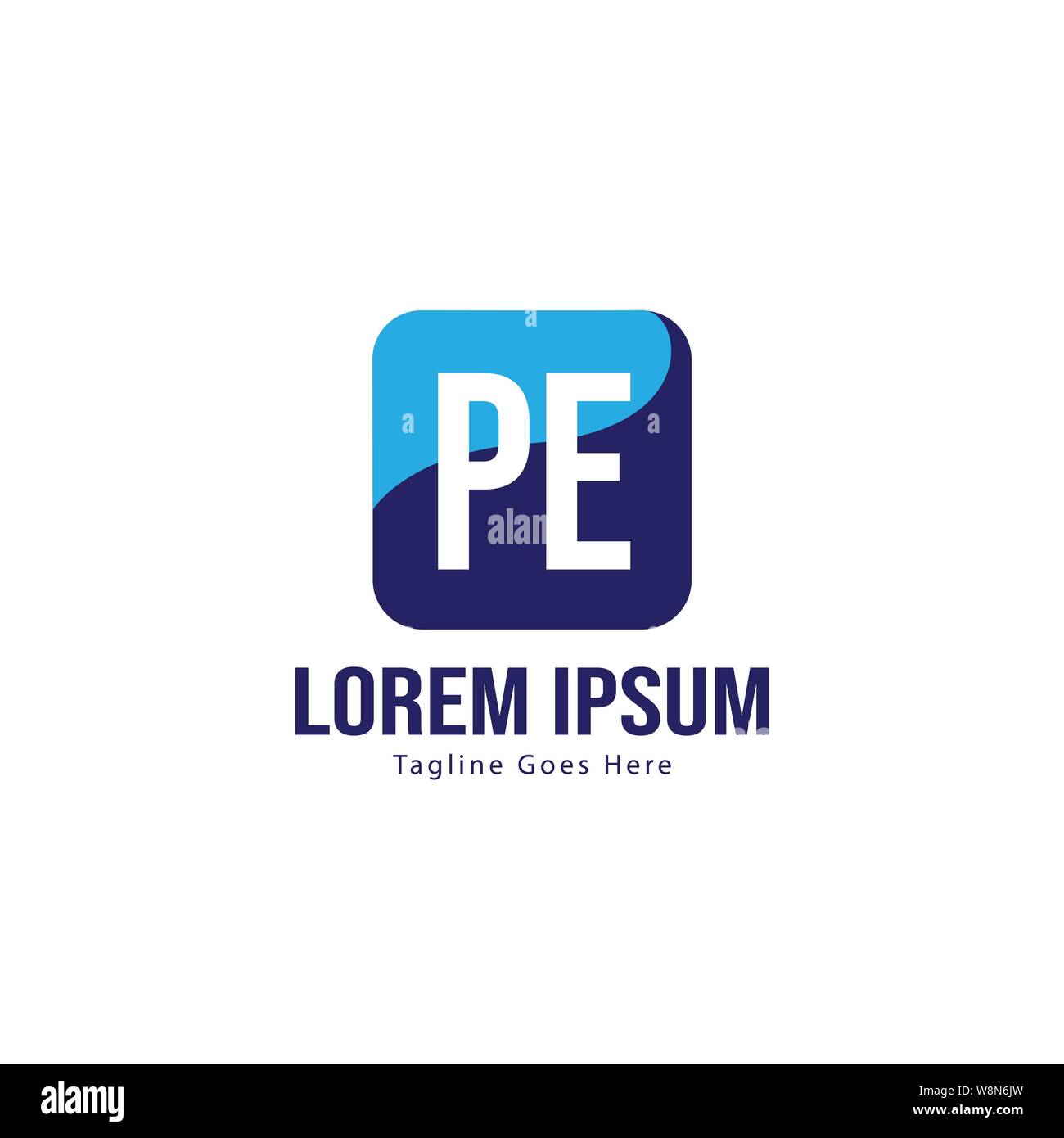 Initial PE logo template with modern frame. Minimalist PE letter logo ...