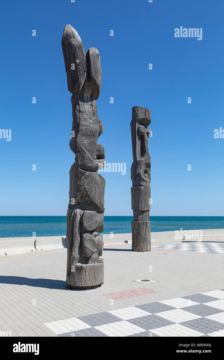 Totem Poles in Le Barcares, France Stock Photo - Alamy