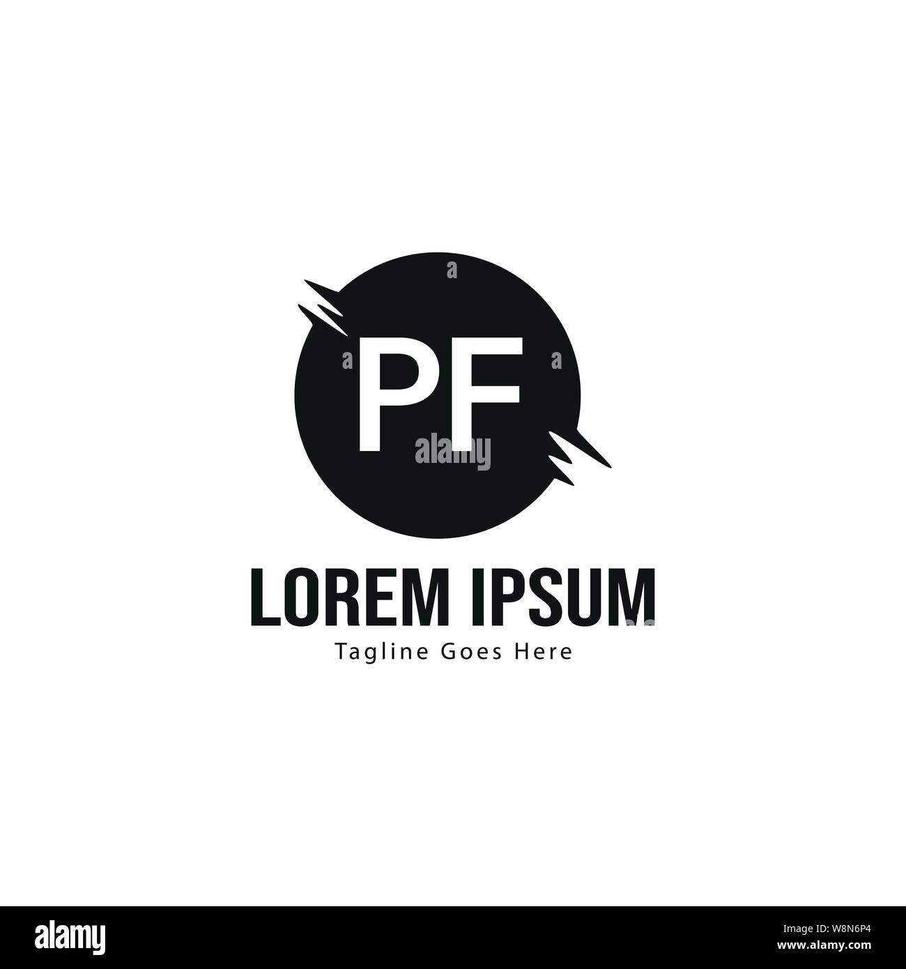 Initial PF logo template with modern frame. Minimalist PF letter logo ...