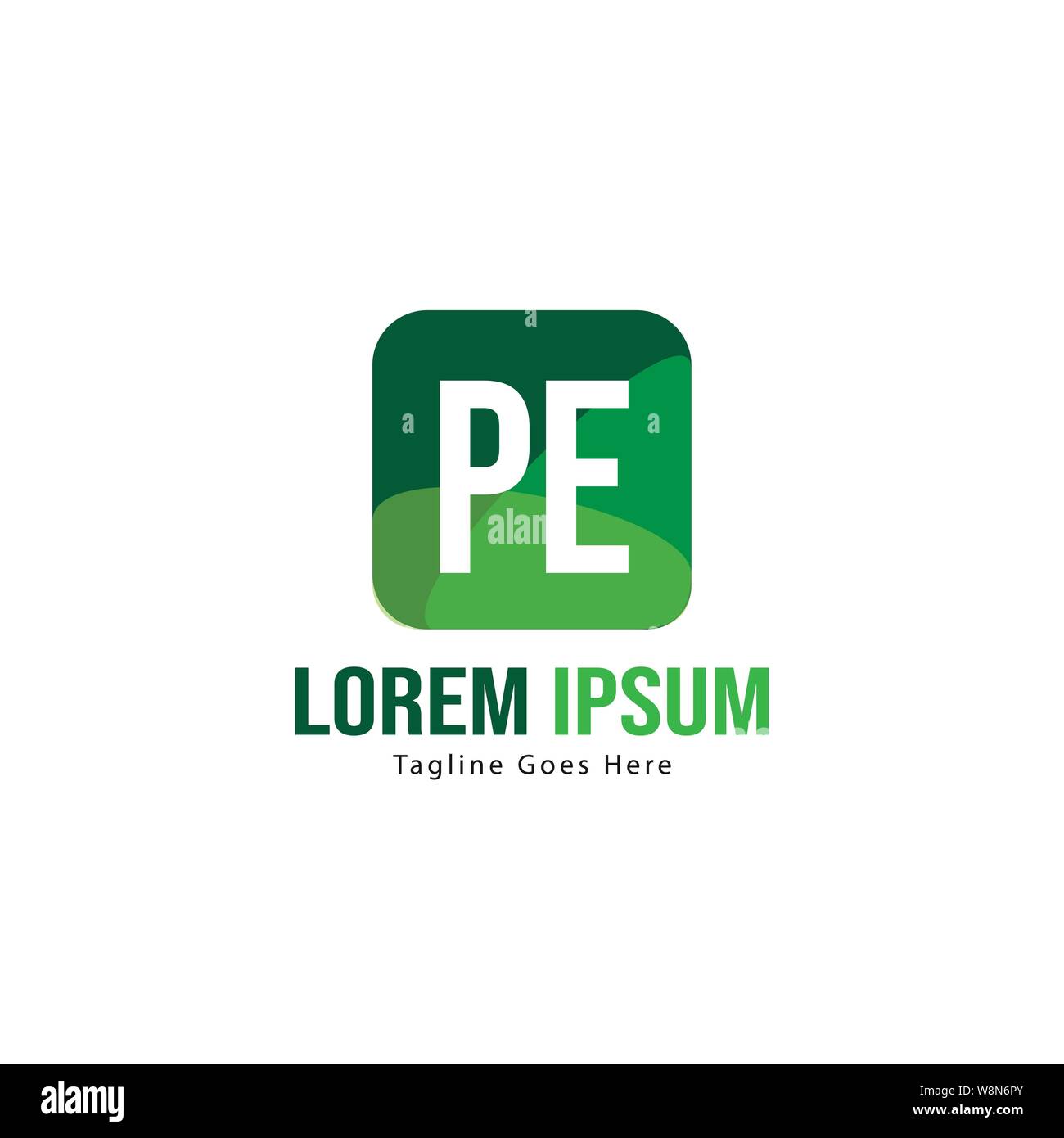 Initial PE logo template with modern frame. Minimalist PE letter logo ...