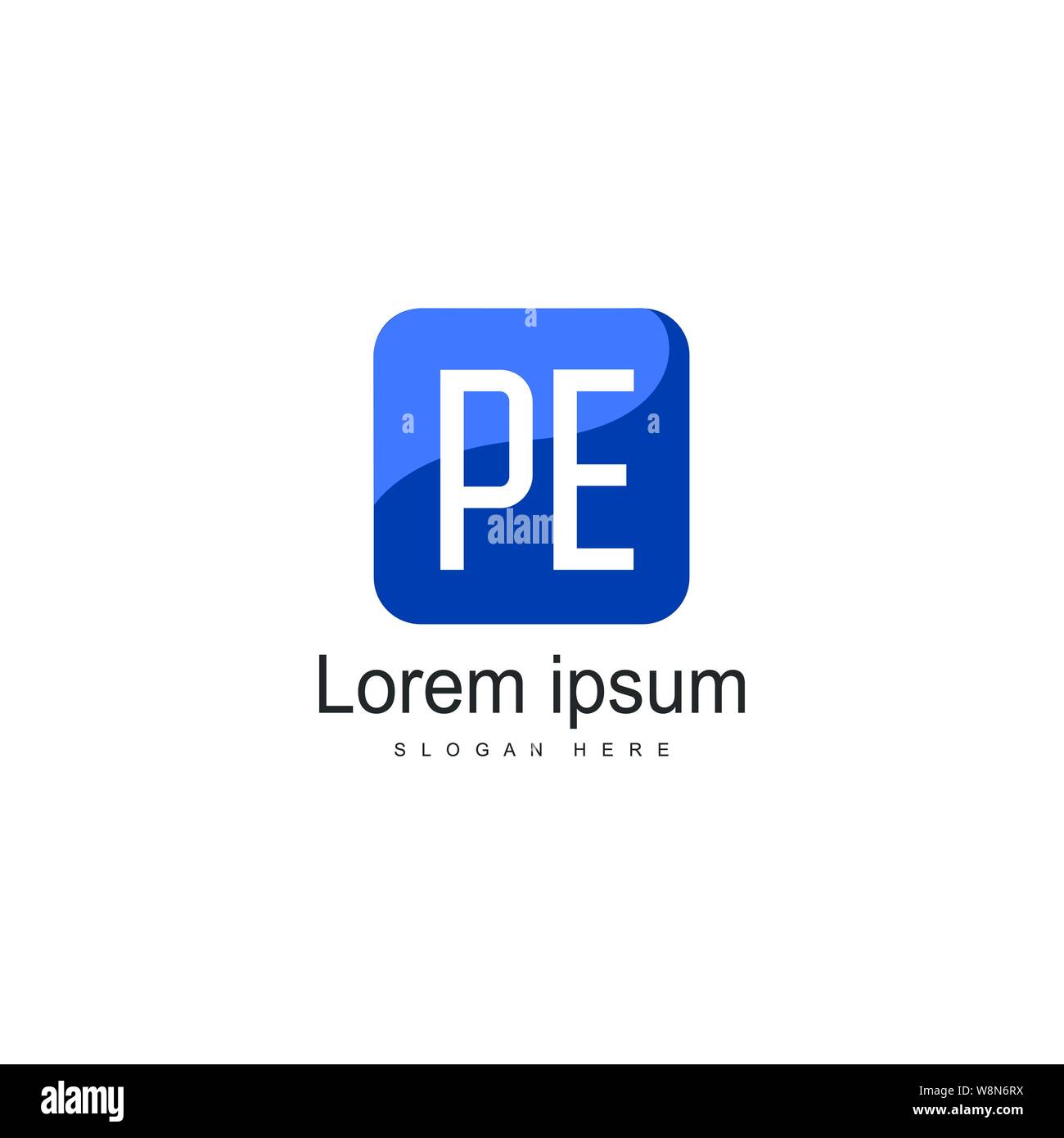 Initial PE logo template with modern frame. Minimalist PE letter logo ...