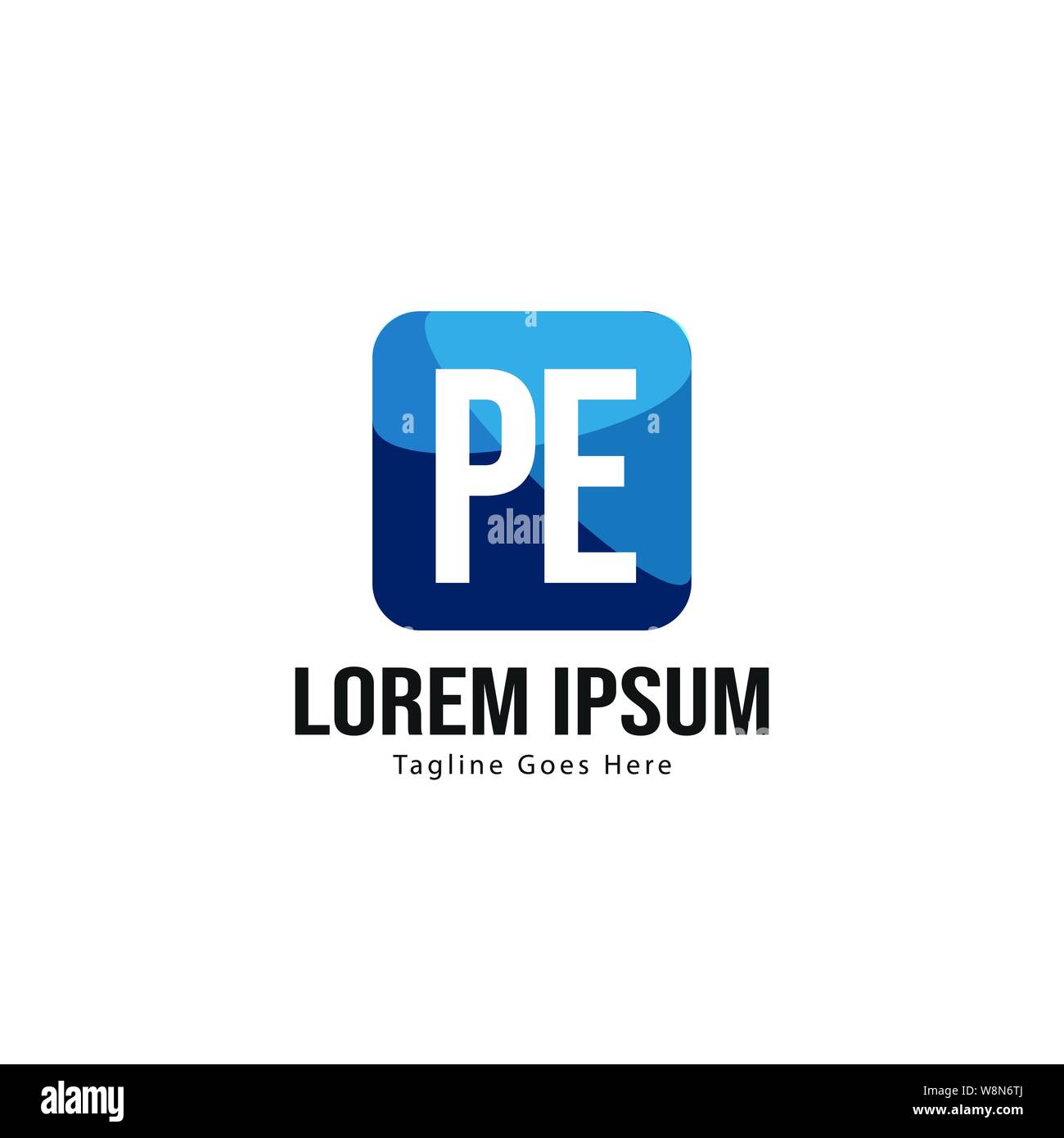 Initial PE logo template with modern frame. Minimalist PE letter logo ...
