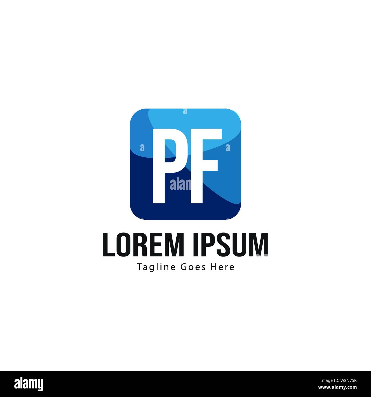 Initial PF logo template with modern frame. Minimalist PF letter logo ...