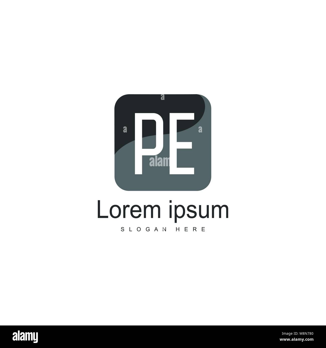 Initial PE logo template with modern frame. Minimalist PE letter logo ...