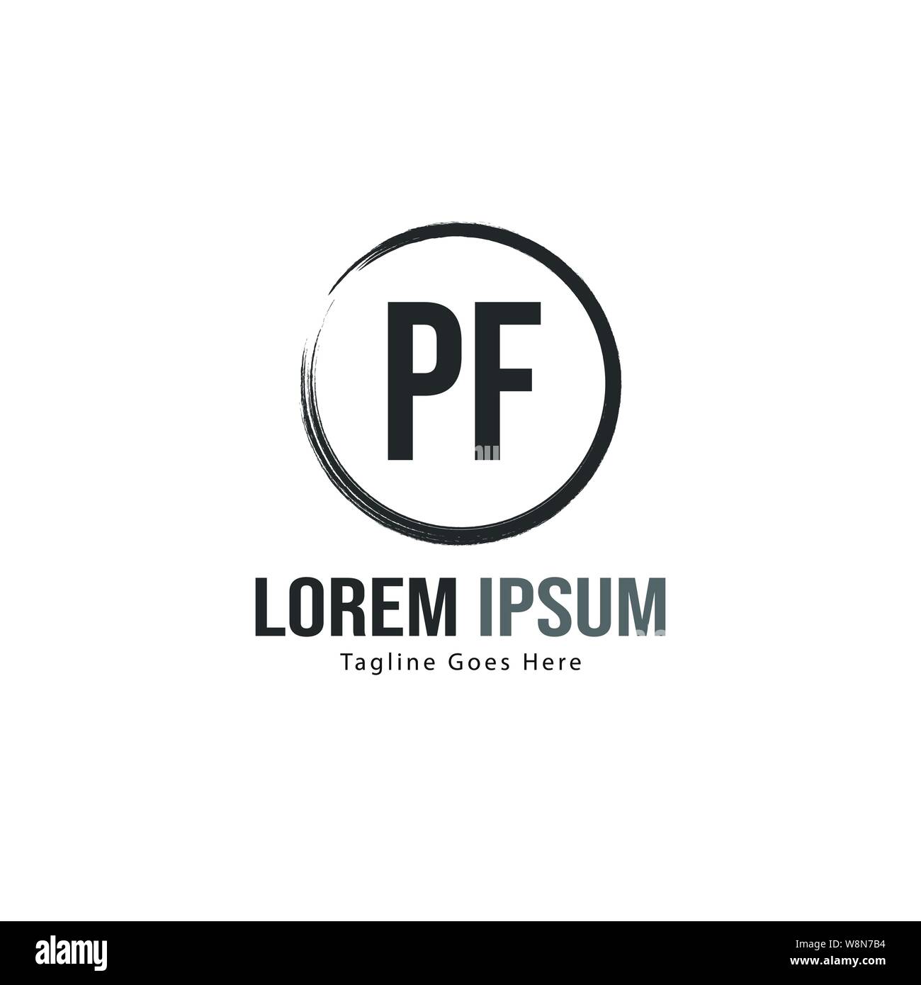 Initial PF logo template with modern frame. Minimalist PF letter logo ...