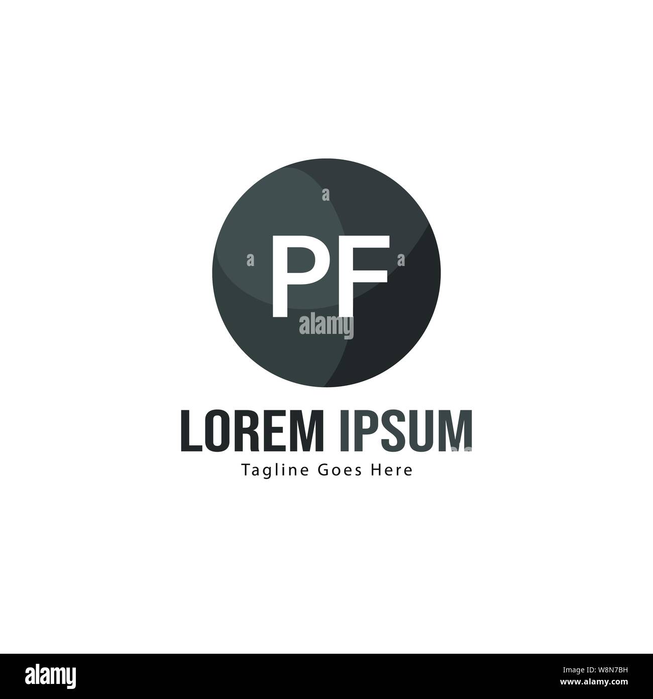 Initial PF logo template with modern frame. Minimalist PF letter logo ...