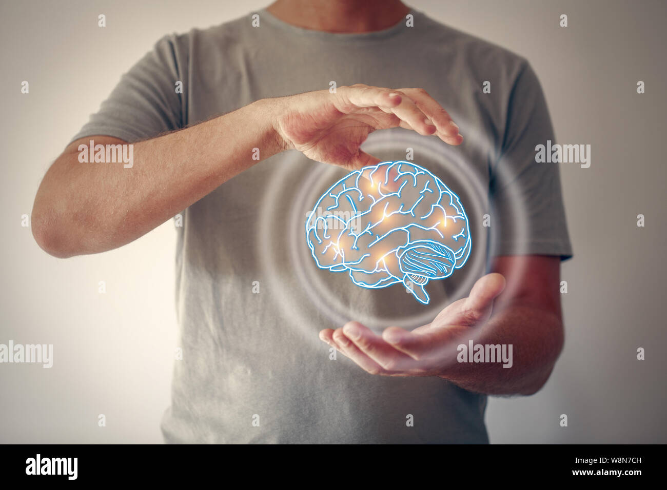 Use brain - lighting brain and brainstorming symbol concept Stock Photo ...