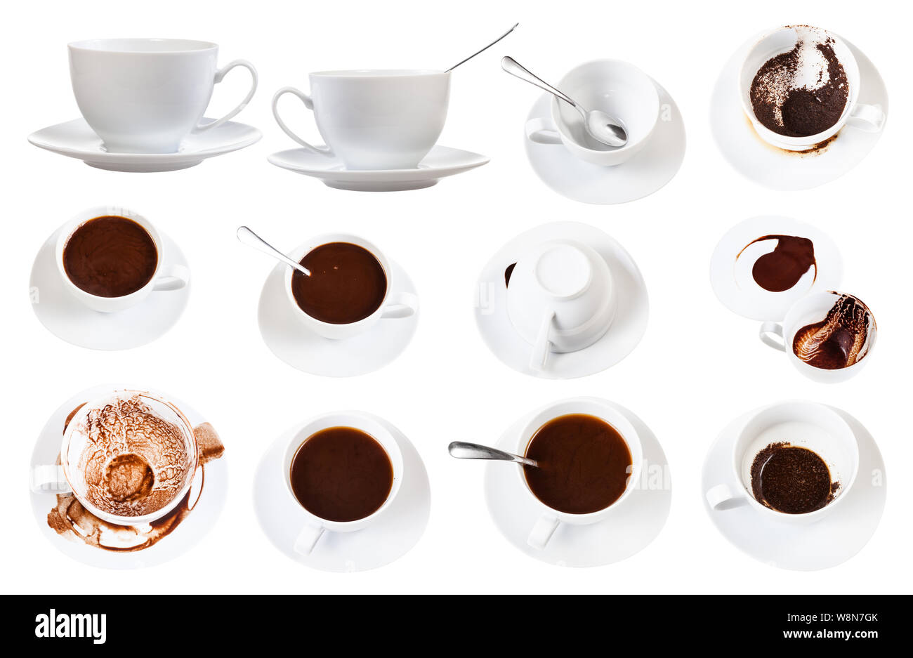 divination on coffee grounds - white porcelain cup with coffee ...