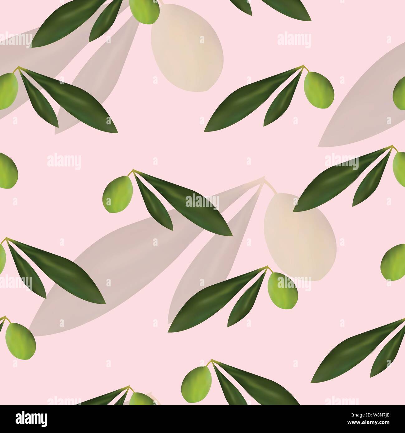 Olive leaves pink Stock Vector Images - Alamy