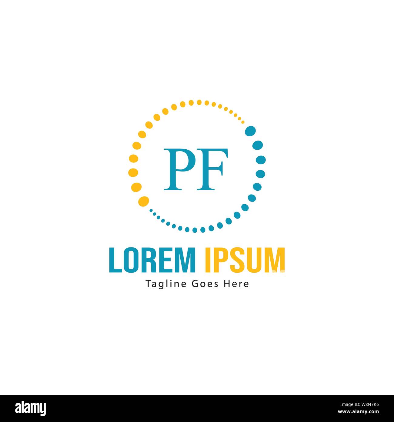 Initial PF logo template with modern frame. Minimalist PF letter logo ...