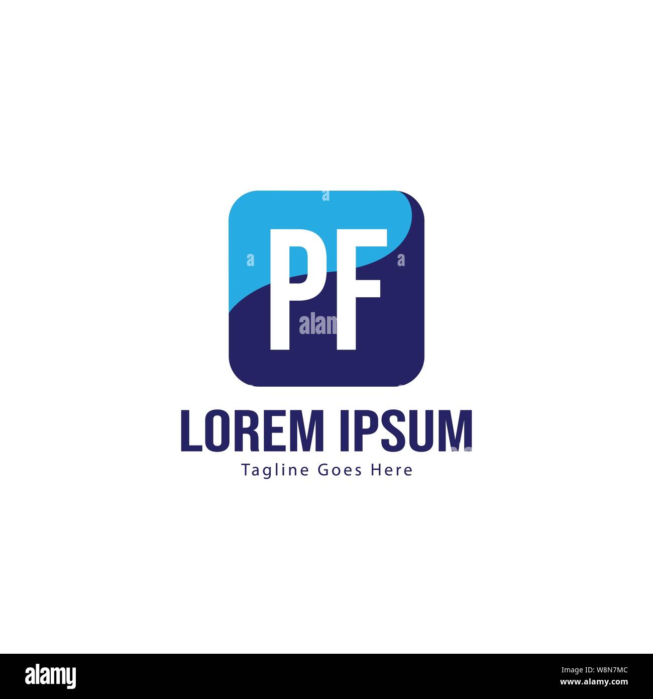 Initial PF logo template with modern frame. Minimalist PF letter logo ...