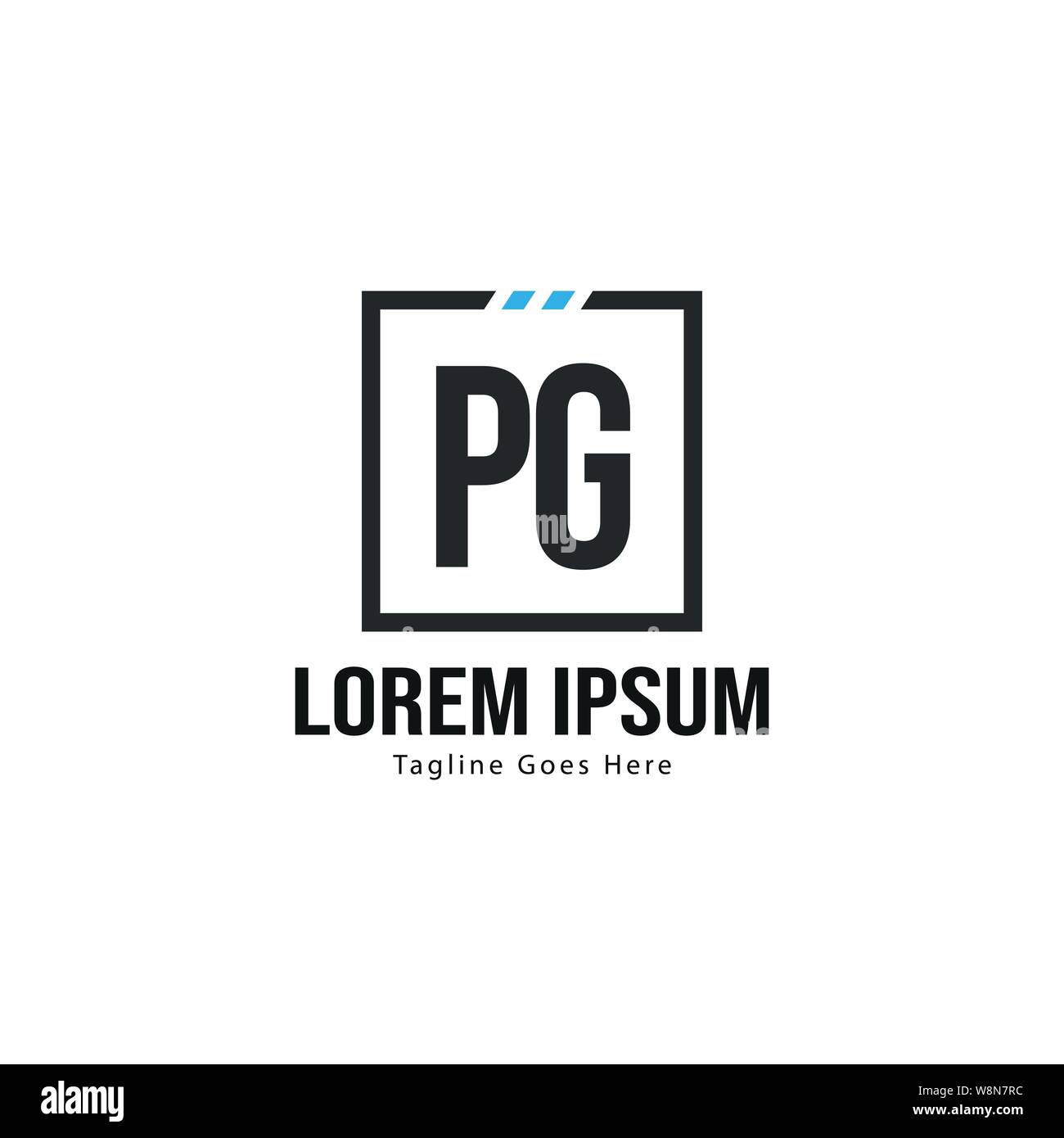 Initial PG logo template with modern frame. Minimalist PG letter logo ...