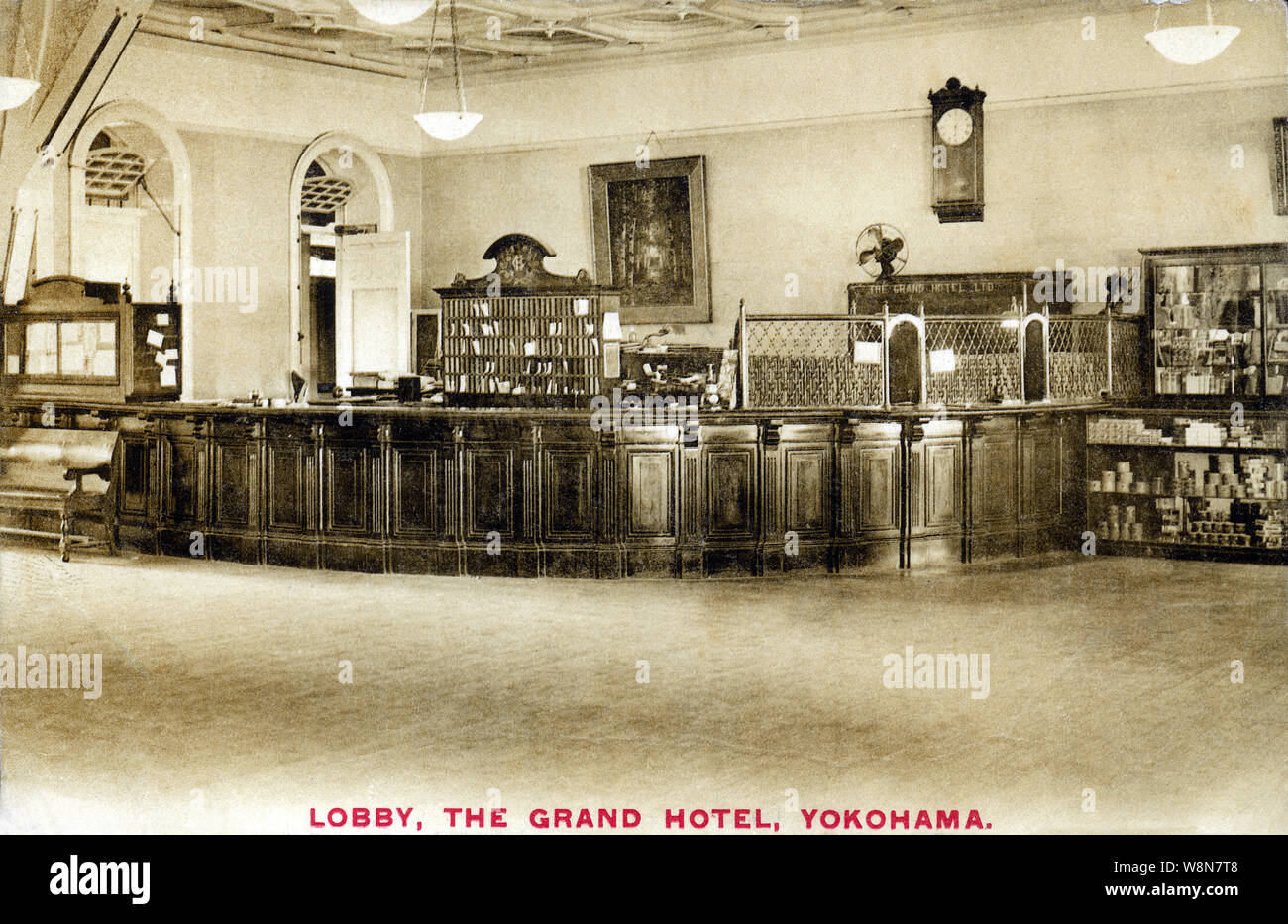 [ 1910s Japan - Lobby at Western-Style Hotel in Yokohama ] — Lobby of ...