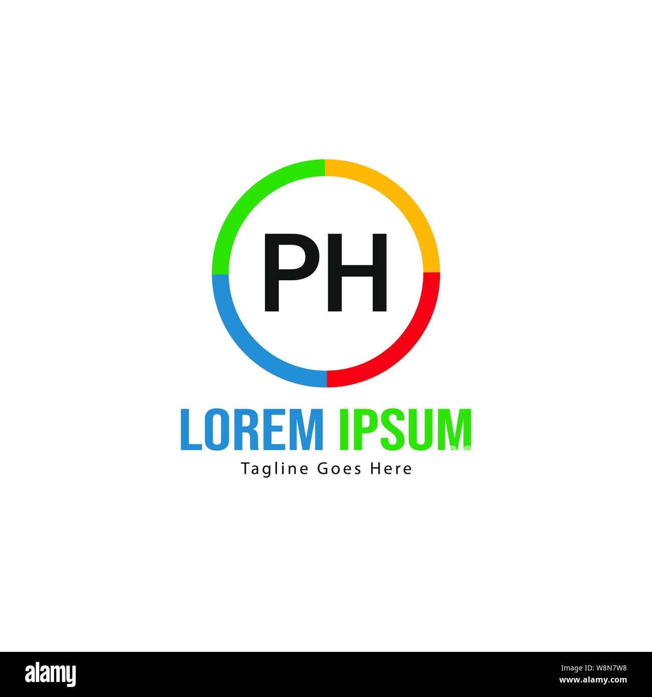 Initial PH logo template with modern frame. Minimalist PH letter logo ...