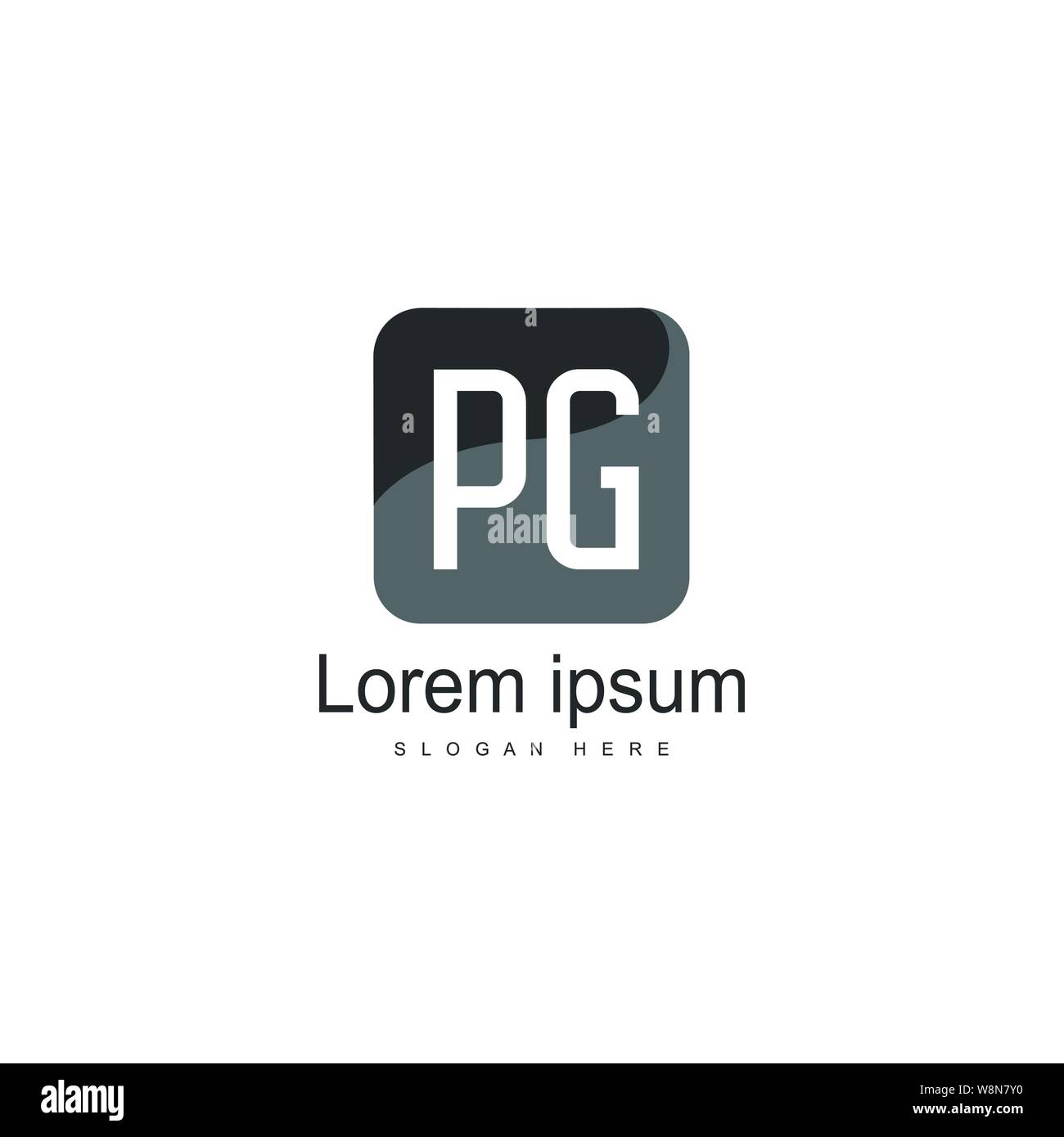 Initial PG logo template with modern frame. Minimalist PG letter logo ...