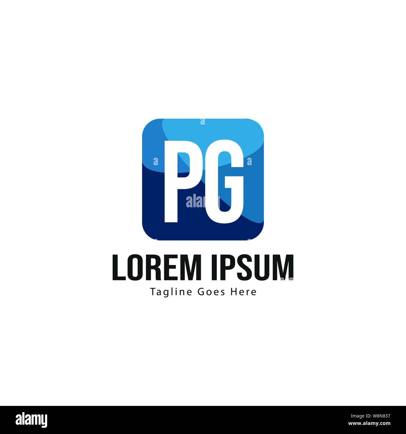 Initial PG logo template with modern frame. Minimalist PG letter logo ...