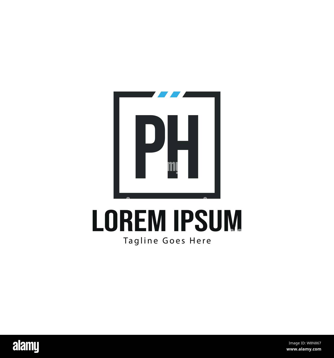 Initial PH logo template with modern frame. Minimalist PH letter logo ...