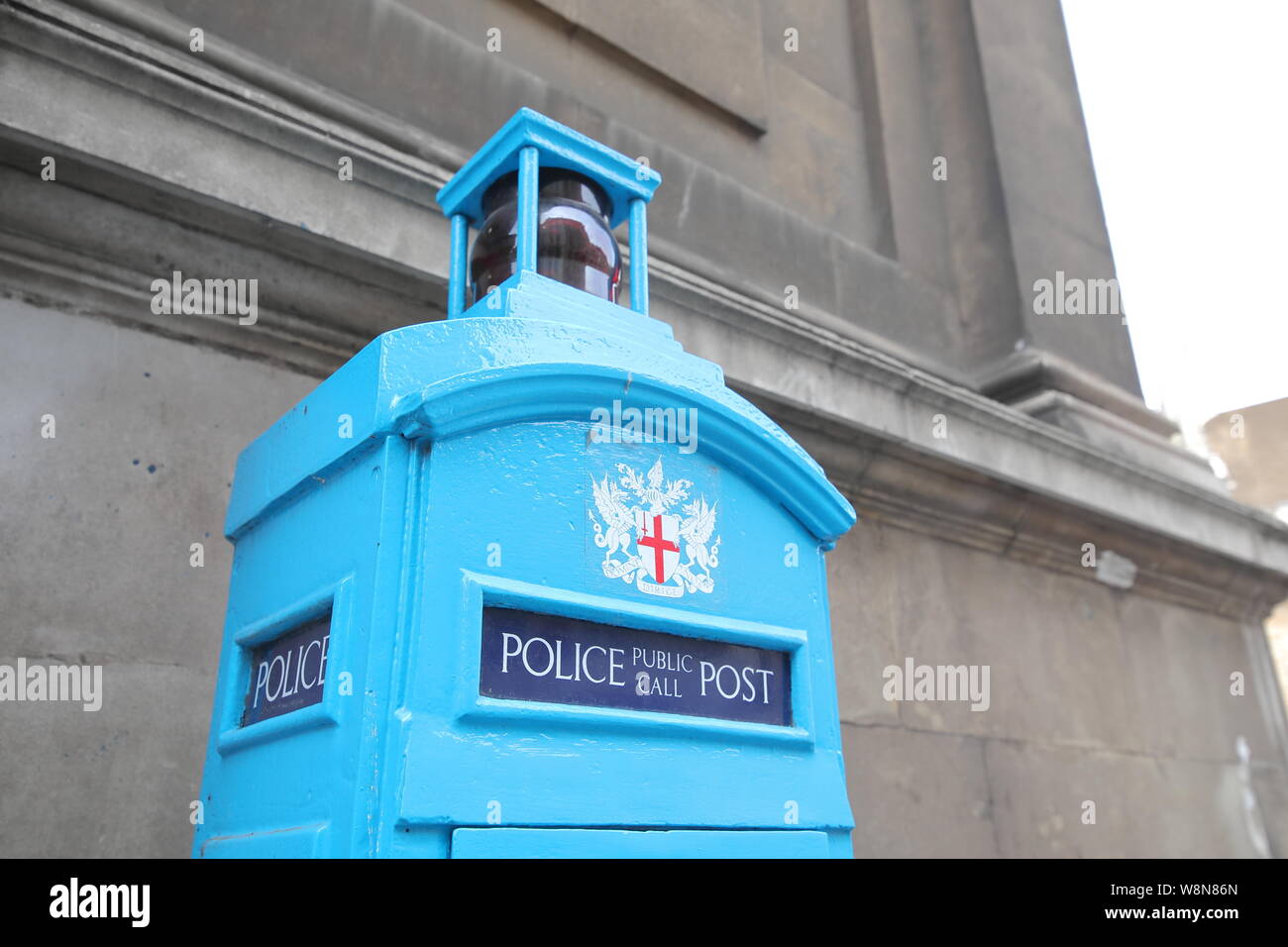 Historical Police public call post London UK Stock Photo - Alamy