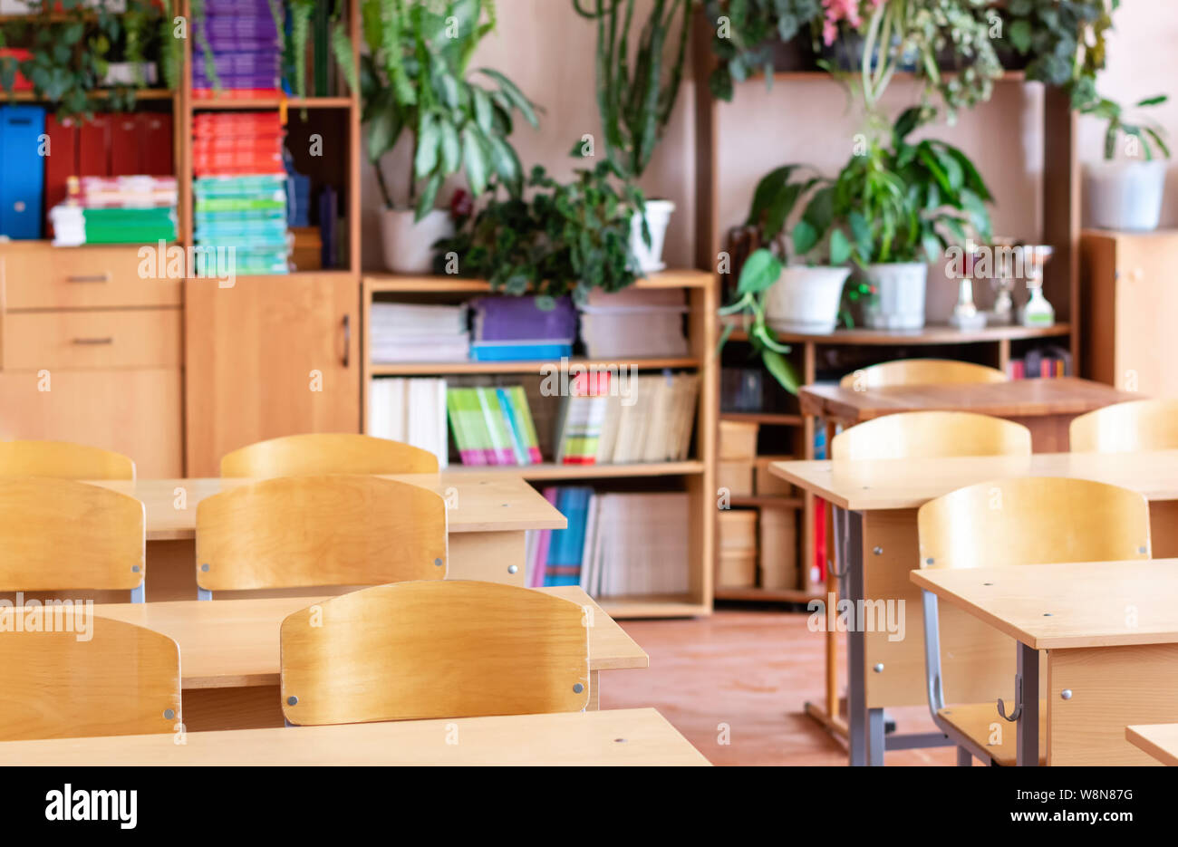 The school class is ready for the start of the school year. back to ...