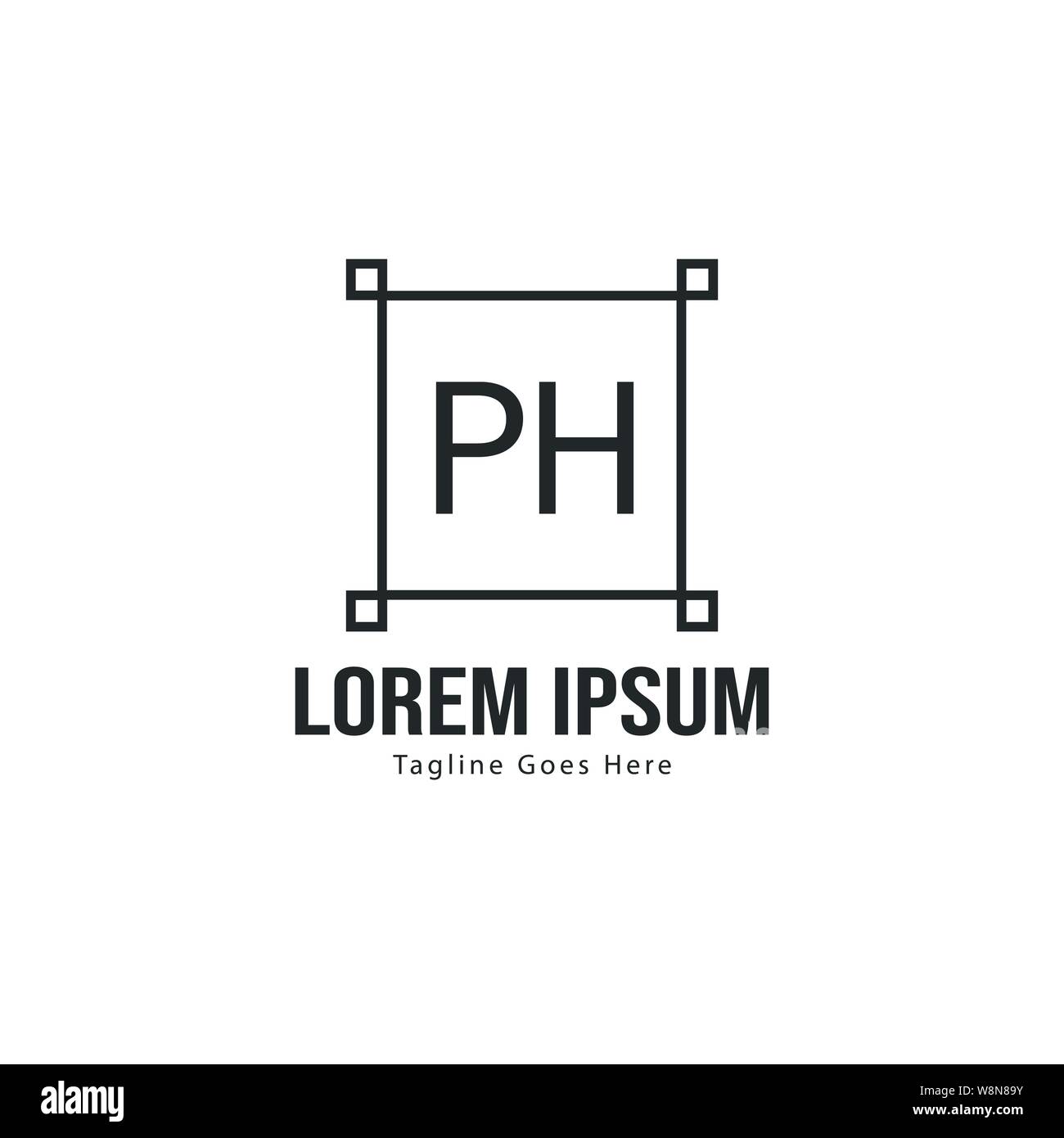 Initial PH logo template with modern frame. Minimalist PH letter logo ...