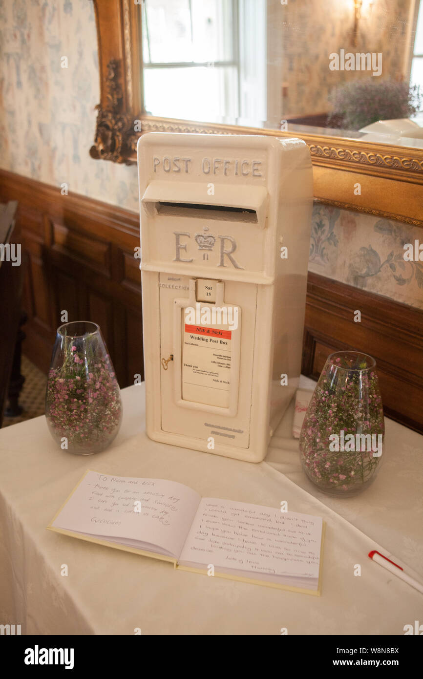 White Post Box Stock Photo - Alamy