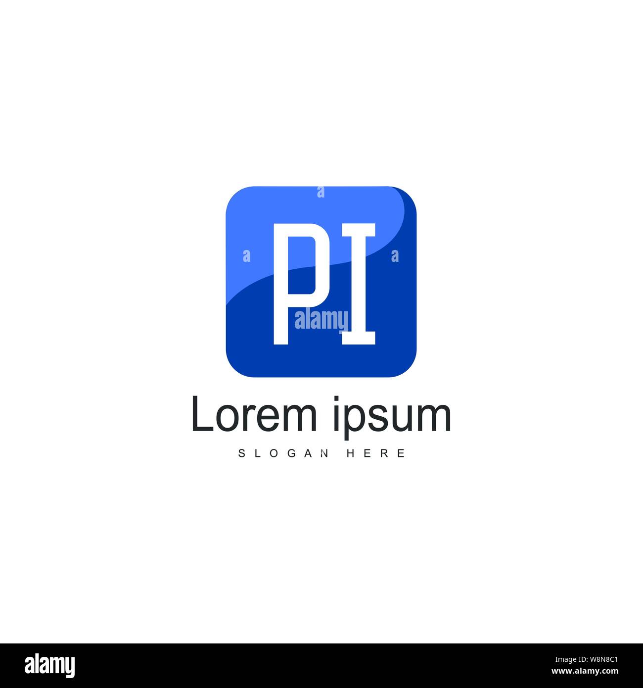 Initial PI logo template with modern frame. Minimalist PI letter logo vector illustration design ...