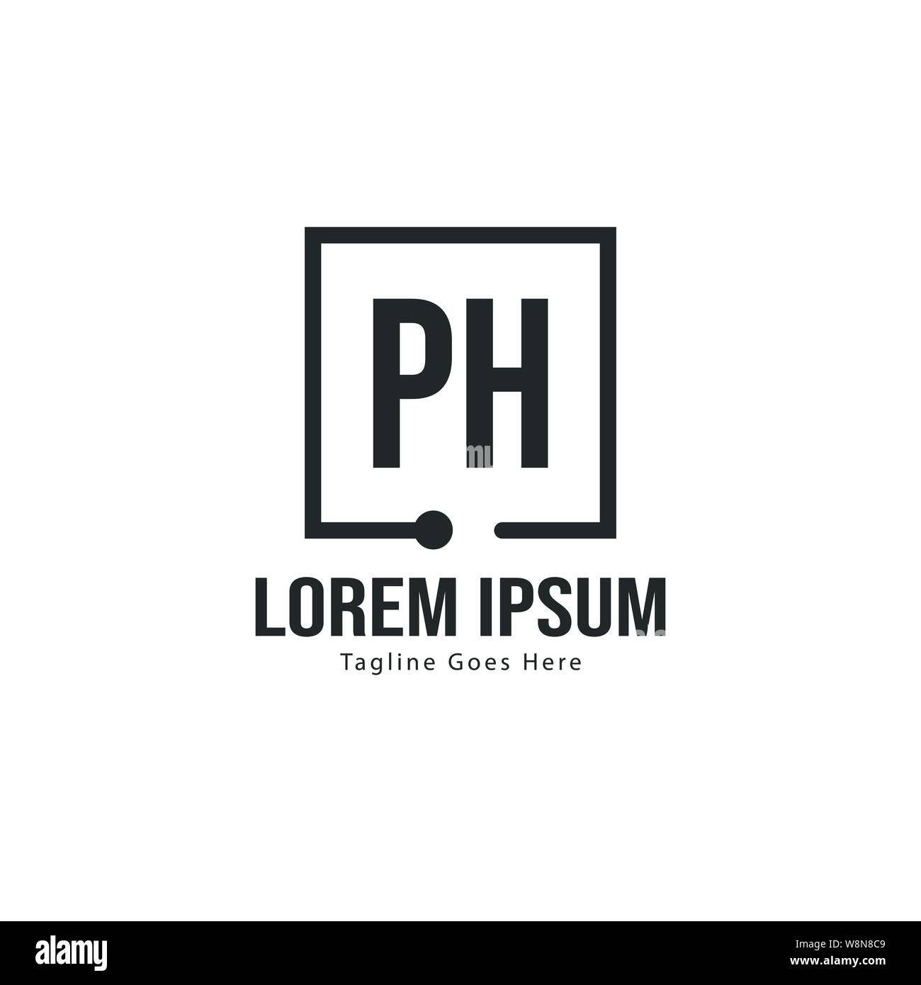 Initial PH logo template with modern frame. Minimalist PH letter logo ...