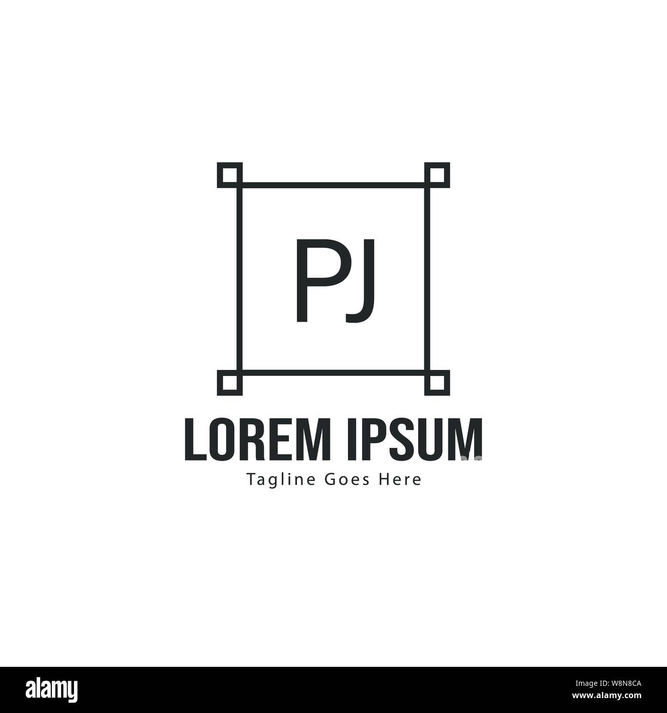 Initial PJ logo template with modern frame. Minimalist PJ letter logo ...
