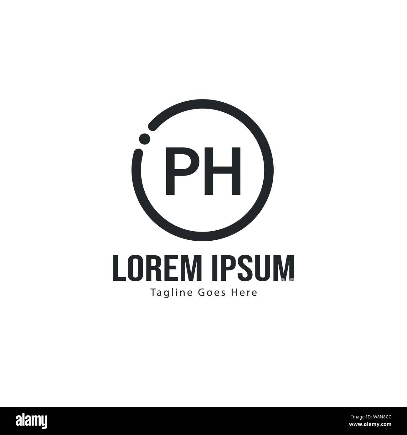 Initial PH logo template with modern frame. Minimalist PH letter logo ...