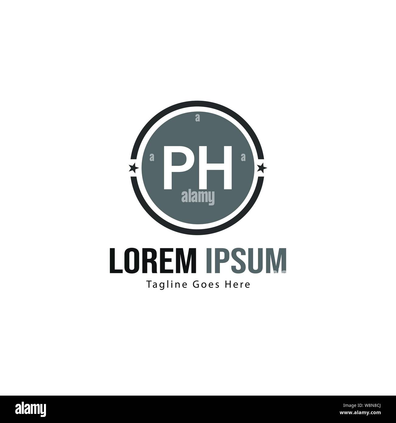 Initial PH logo template with modern frame. Minimalist PH letter logo ...