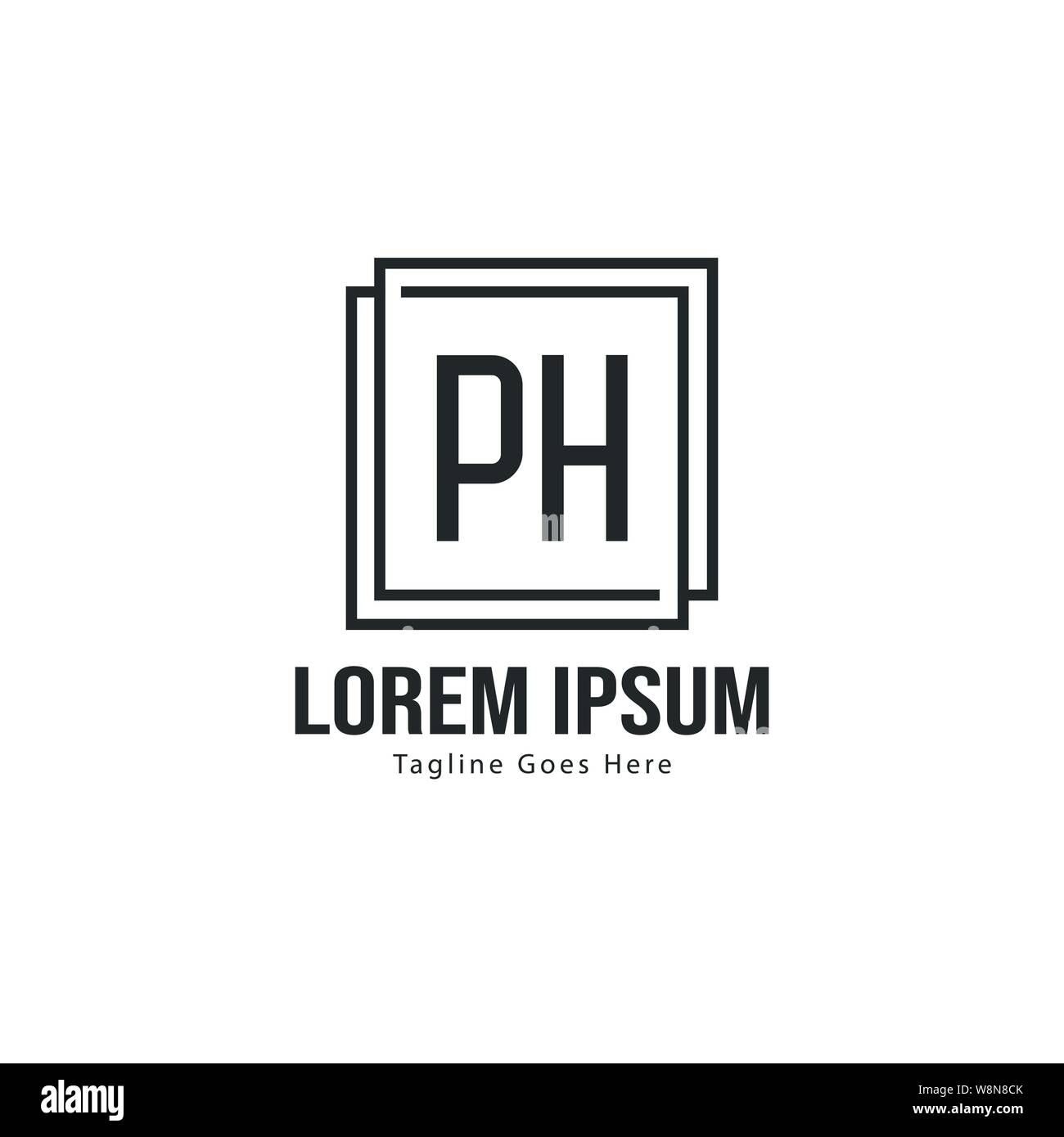 Initial PH logo template with modern frame. Minimalist PH letter logo ...